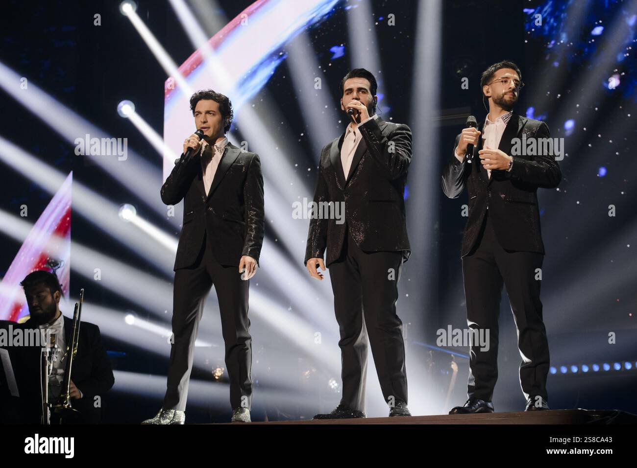 Rome, Italy. 21st Jan, 2025. Il gruppo musicale Il Volo composto da Piero Barone, Ignazio ...