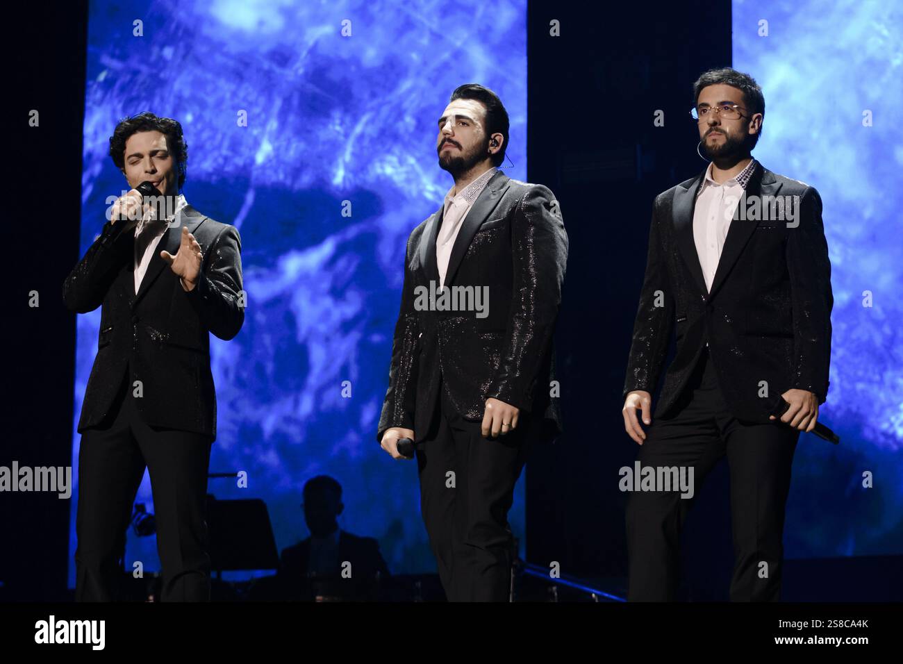 Rome, Italy. 21st Jan, 2025. Il gruppo musicale Il Volo composto da Piero Barone, Ignazio ...