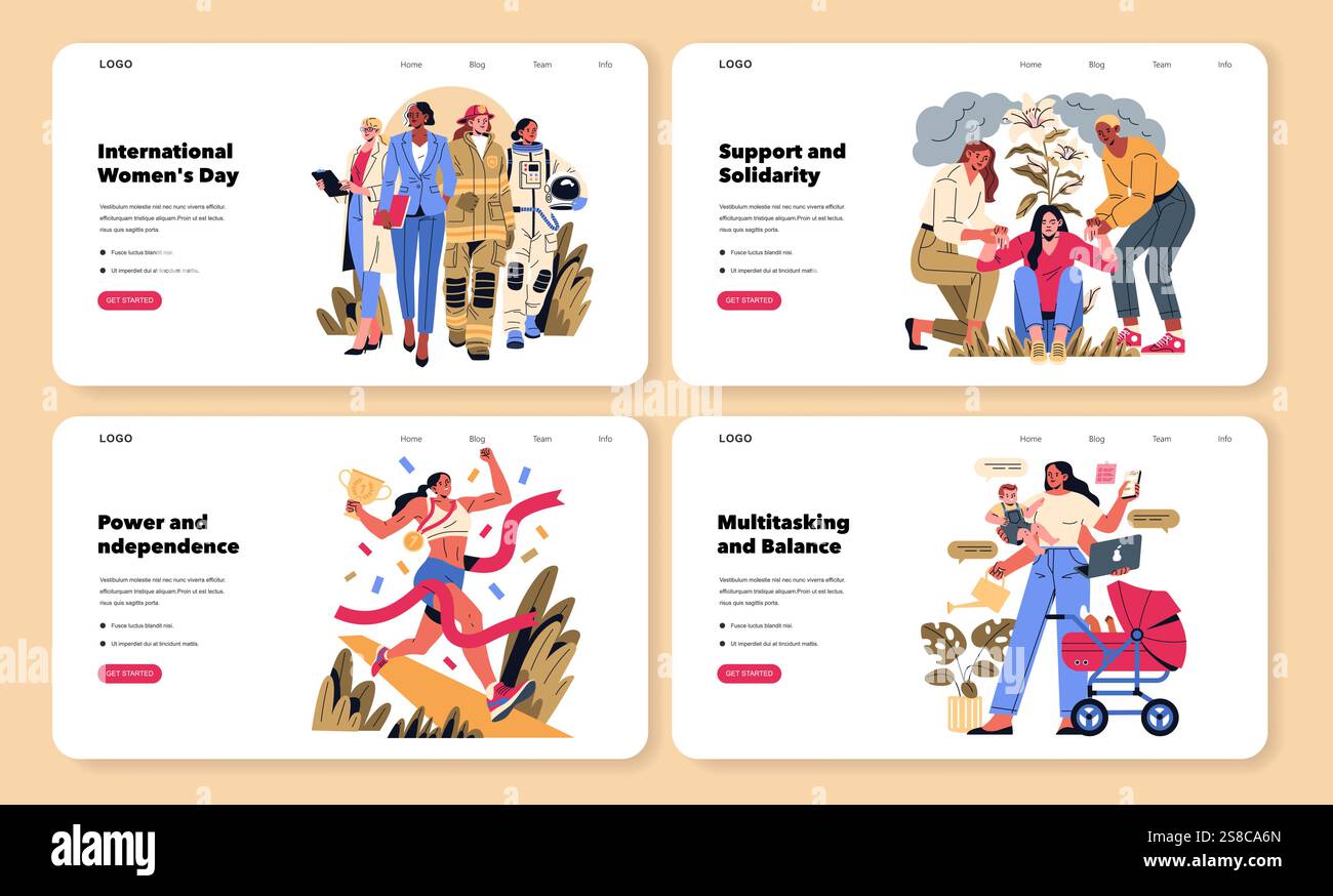 International Women's Day concept. Celebrating women's achievements and promoting gender ...