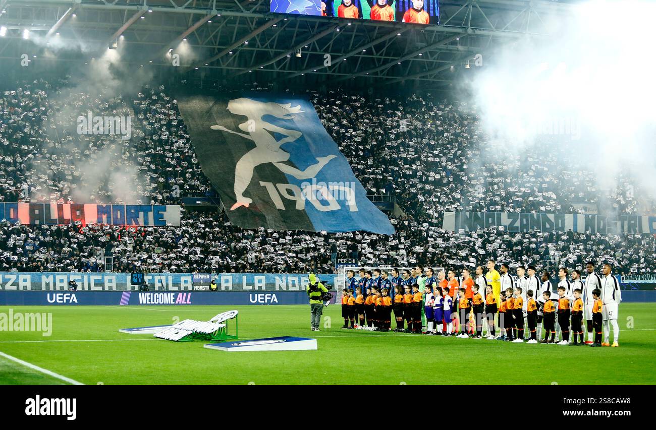 BERGAMO, ITALY - JANUARY 21: Fans of Atalanta BC ,during the UEFA ...