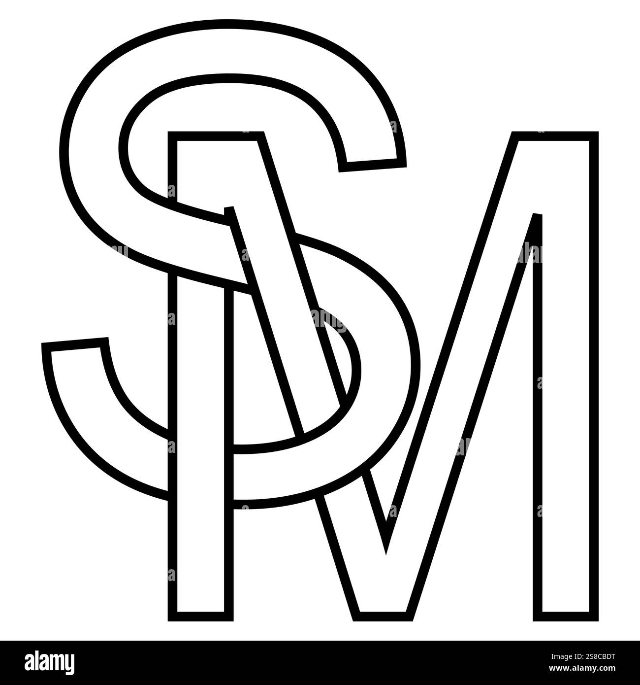 Logo sign sm ms icon, double letters logotype m s Stock Vector Image ...