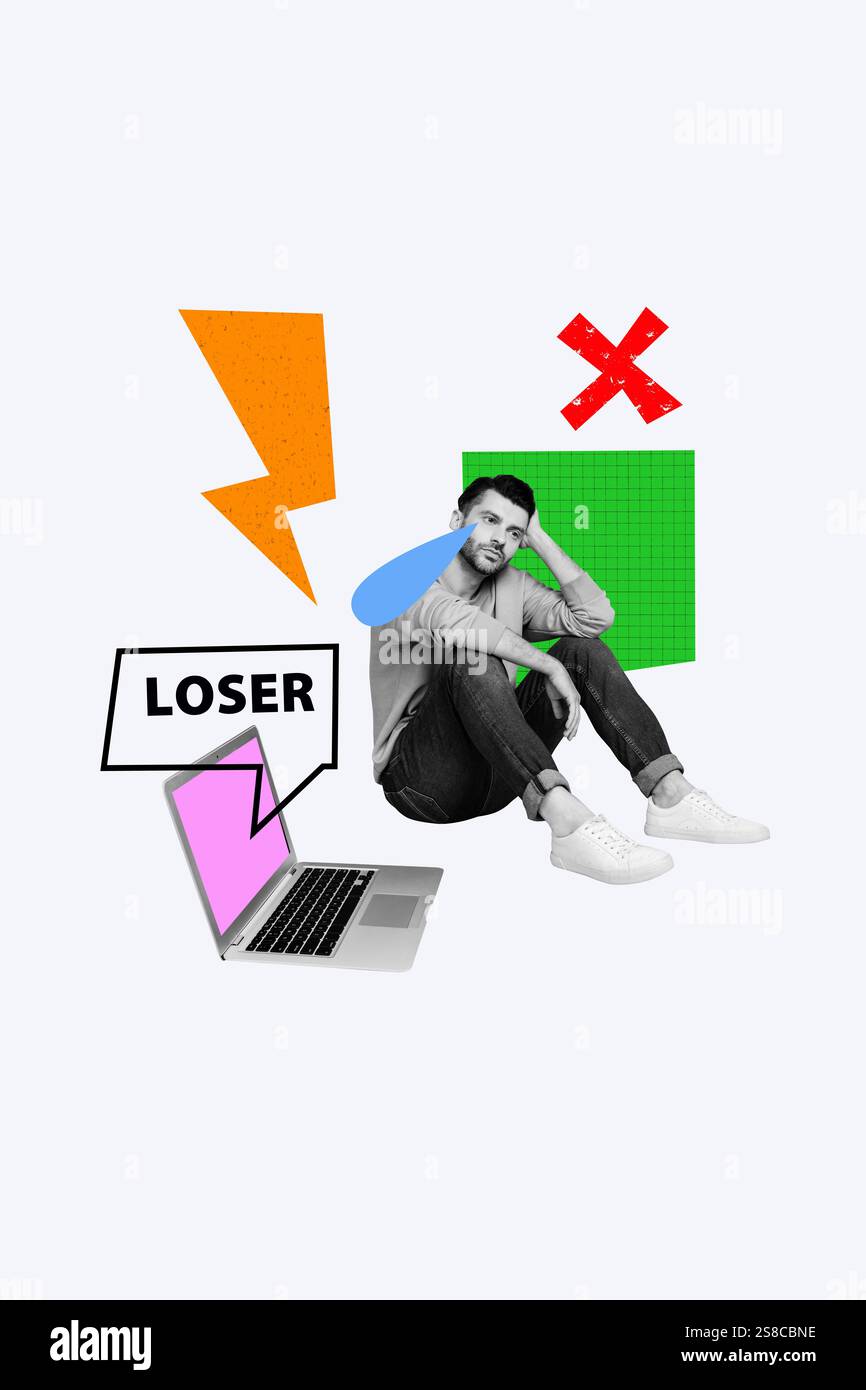 Composite trend artwork sketch image photo collage of copyspace bolt ...