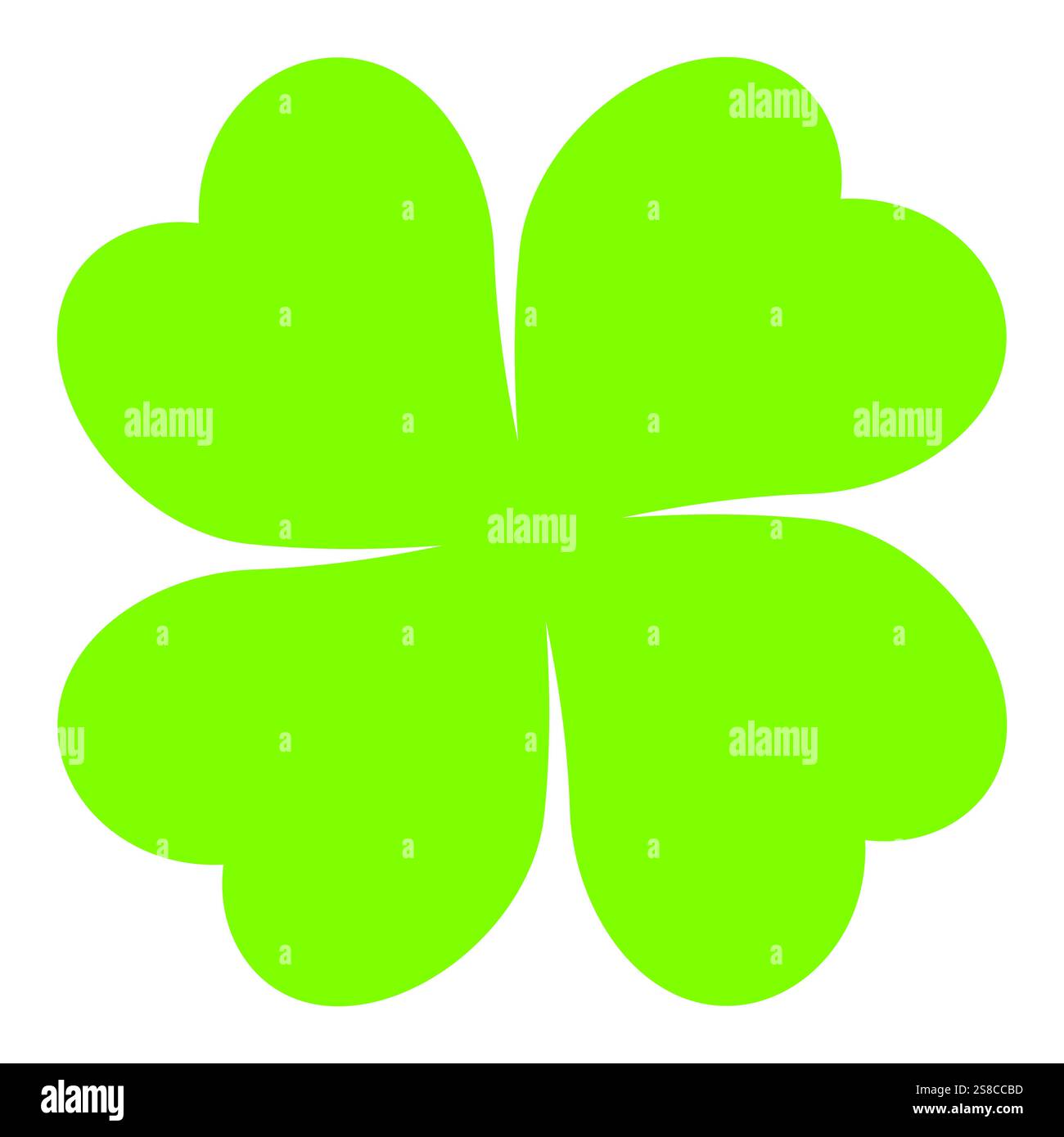 Four-leaf clover silhouette symbol icon shape, vector illustration of ...