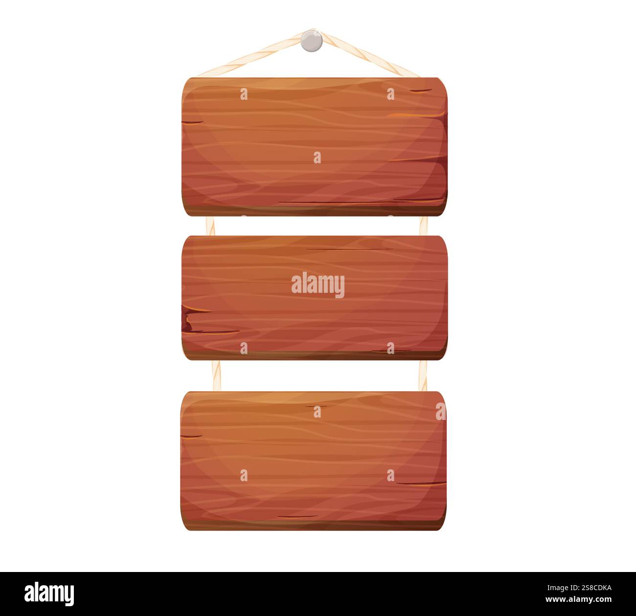 Wood plank signboard frame wooden texture game signpost, farm garden or ...