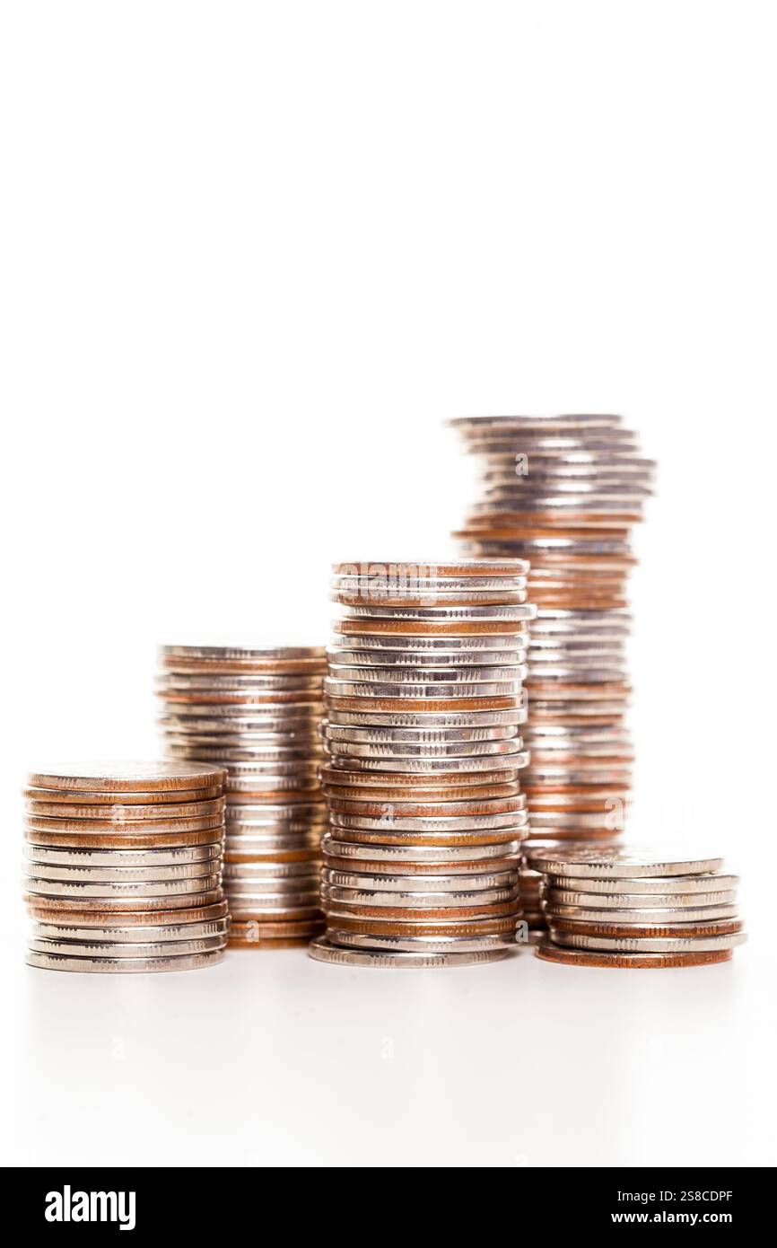 Coins isolated on white background Stock Photo - Alamy