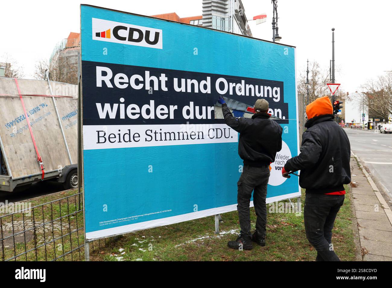 CDU-Wahlplakat zur vorgezogenen Bundestagswahl zum 21. Deutschen ...