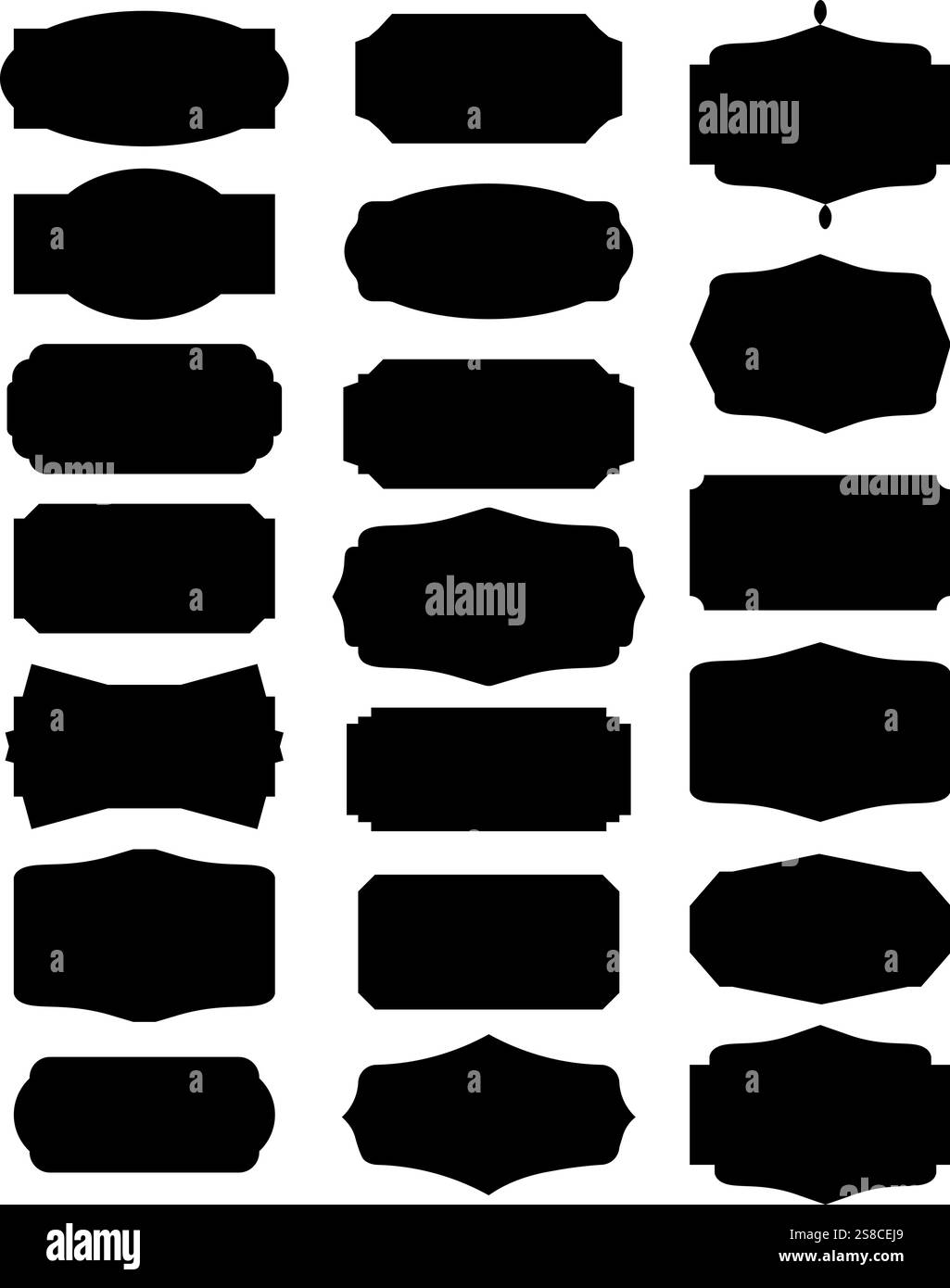 Set of 20 elegant sticker frames isolated on whote background Stock ...