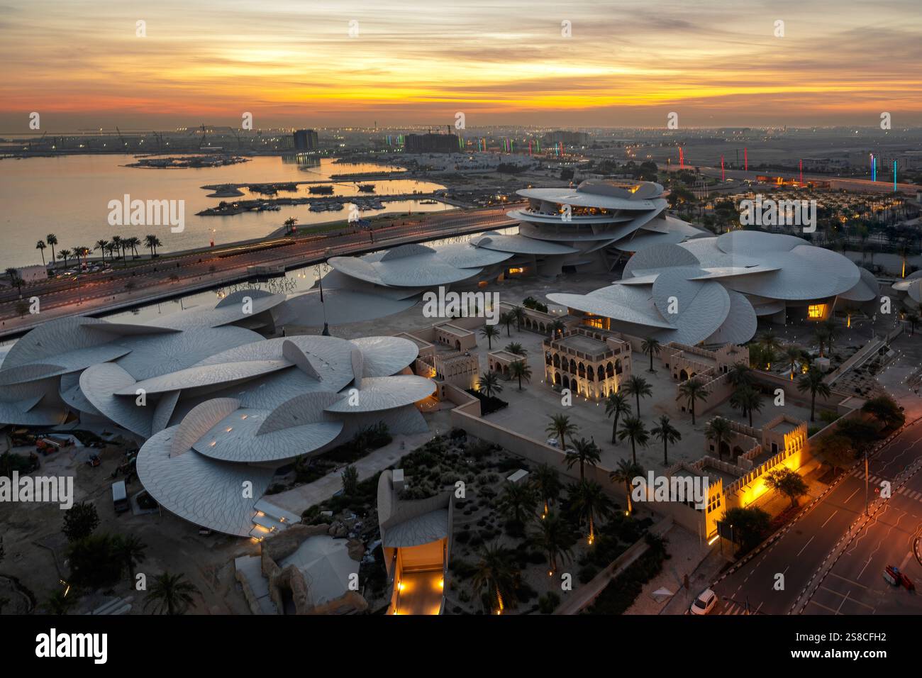Aerial view of National Museum of Qatar Stock Photo - Alamy