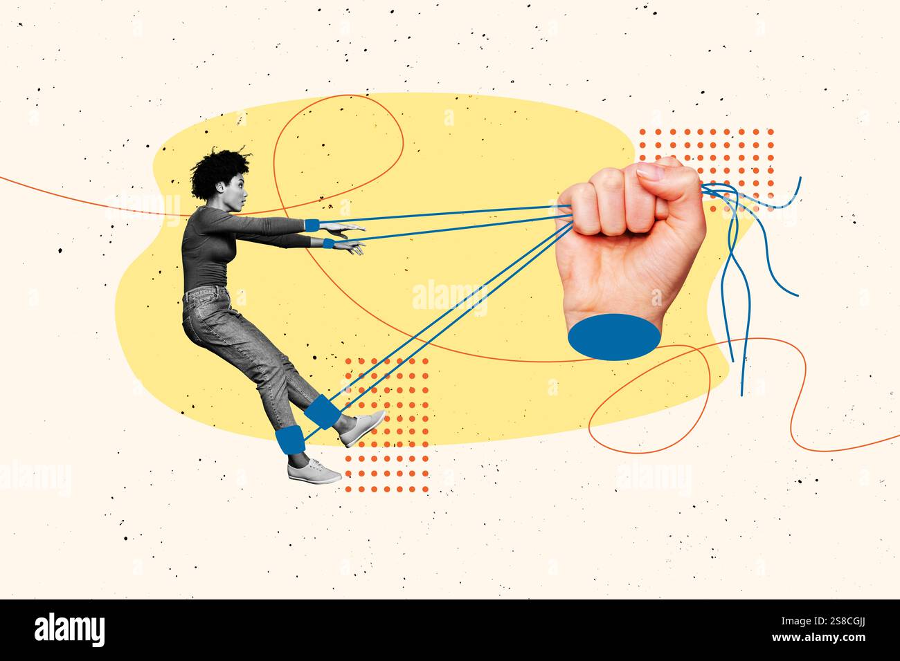 3d sketch poster trend collage image of shocked american girl catch ...