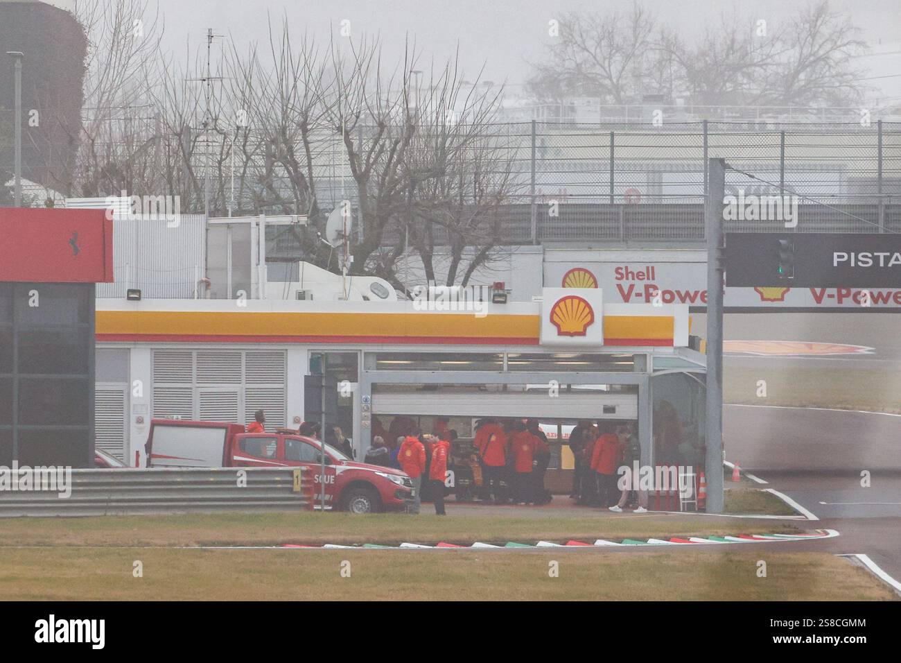 Lewis Hamilton of UK driving F1 Ferrari during the his first Ferrari F1 ...