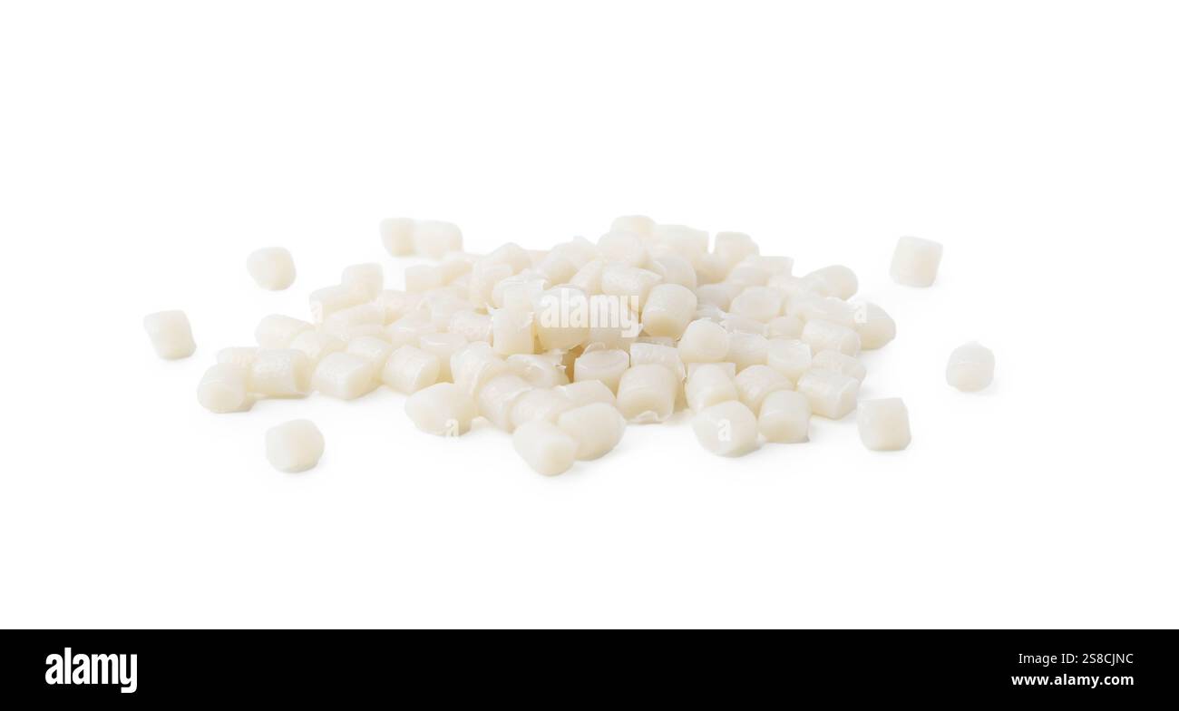 Pile of plastic granules isolated on white Stock Photo - Alamy