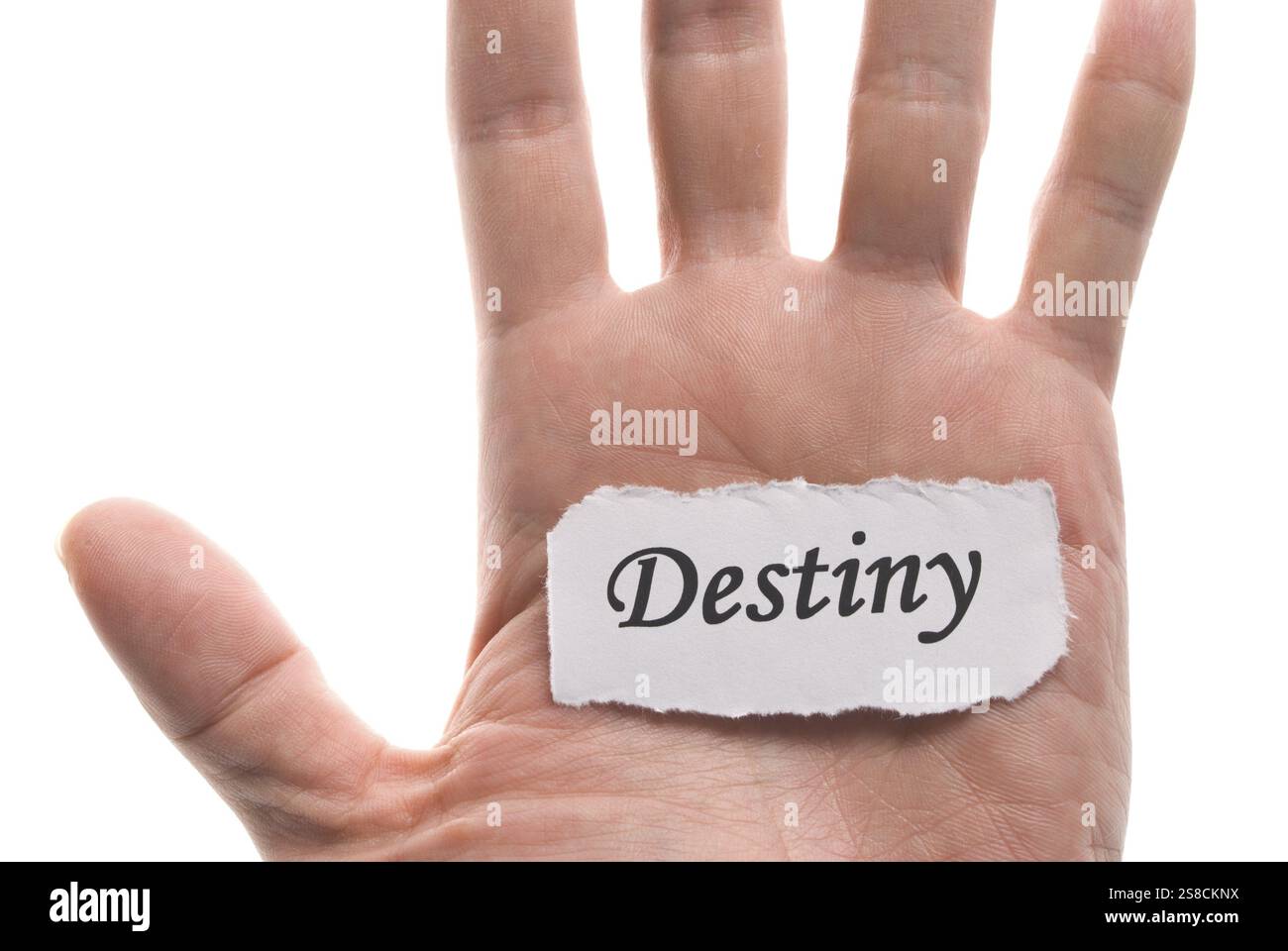 Destiny word in hand, word on piece tear paper Stock Photo - Alamy