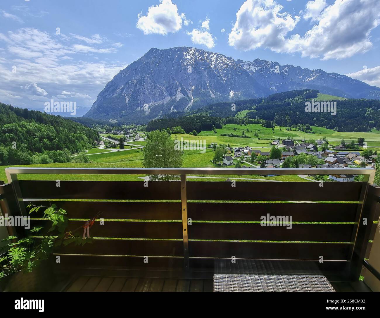 Summer austrian landscape with Grimming mountain (2.351 m), an isolated ...