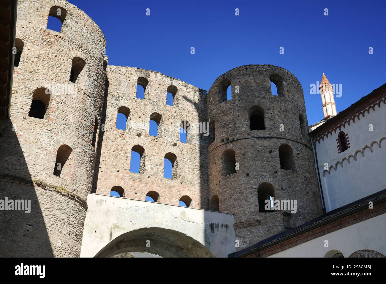 Porta Savoia, Susa Cathedral, Susa, Province of Piedmont, Italy, Europe ...