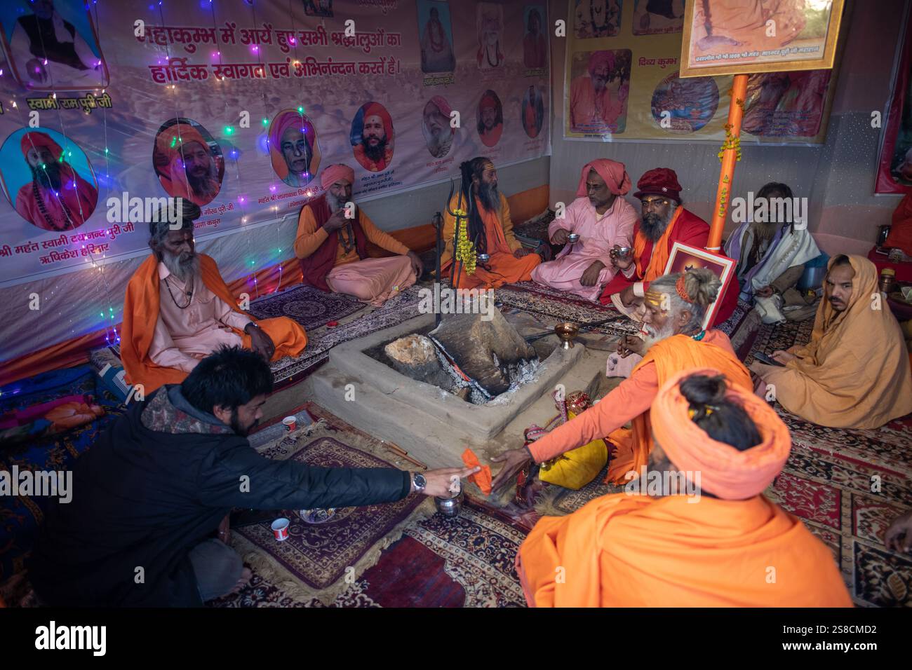 Images of sadhus and naga sadhus at Maha Kumbh Mela, the Hindu festival ...