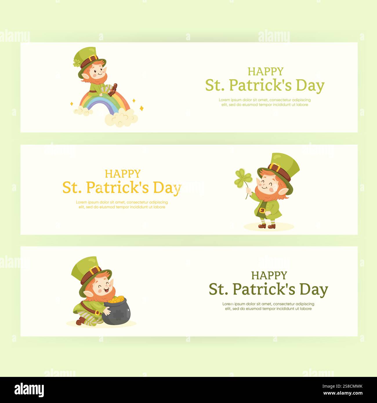 St. patricks day. Set of banners, Posters postcards, different formats ...