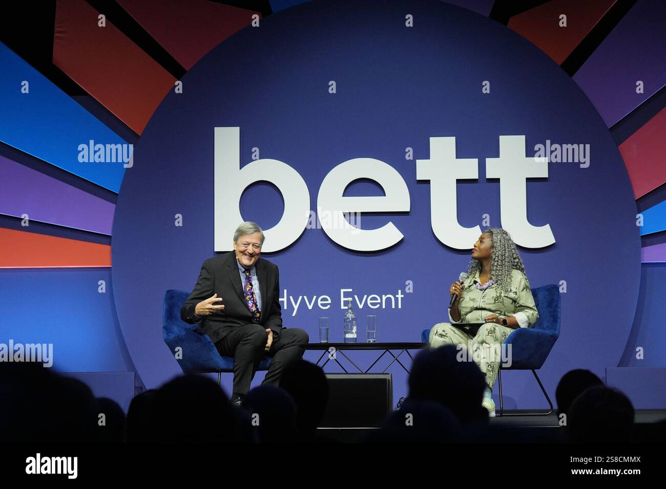 Sir Stephen Fry and Dr Anne-Marie Imafidon, CEO of Stemettes, at the ...
