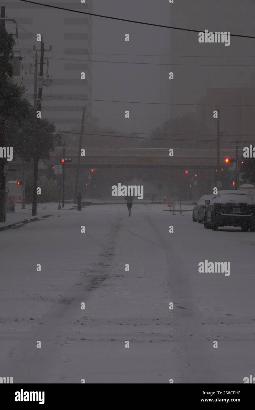 Houston, Texas, USA. 21st Jan, 2025. Residents stroll through Downtown ...