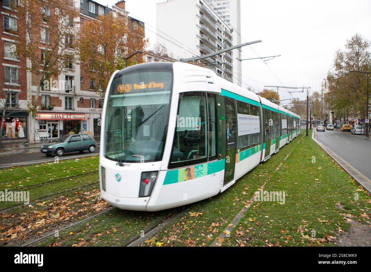 tram circulating in the city of Paris Stock Photo - Alamy