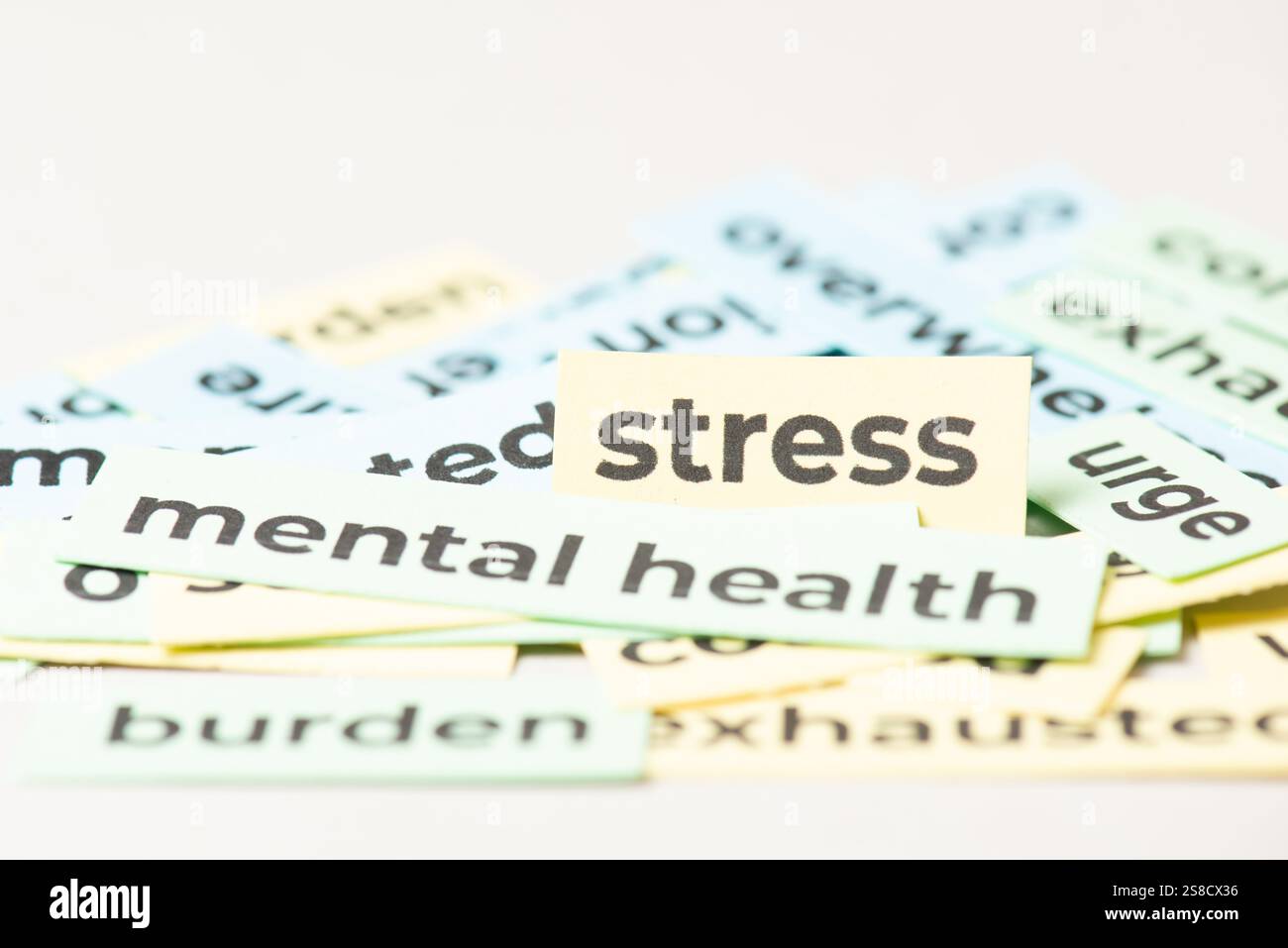 Stress and mental health concept, overworked, exhausted, time pressure ...