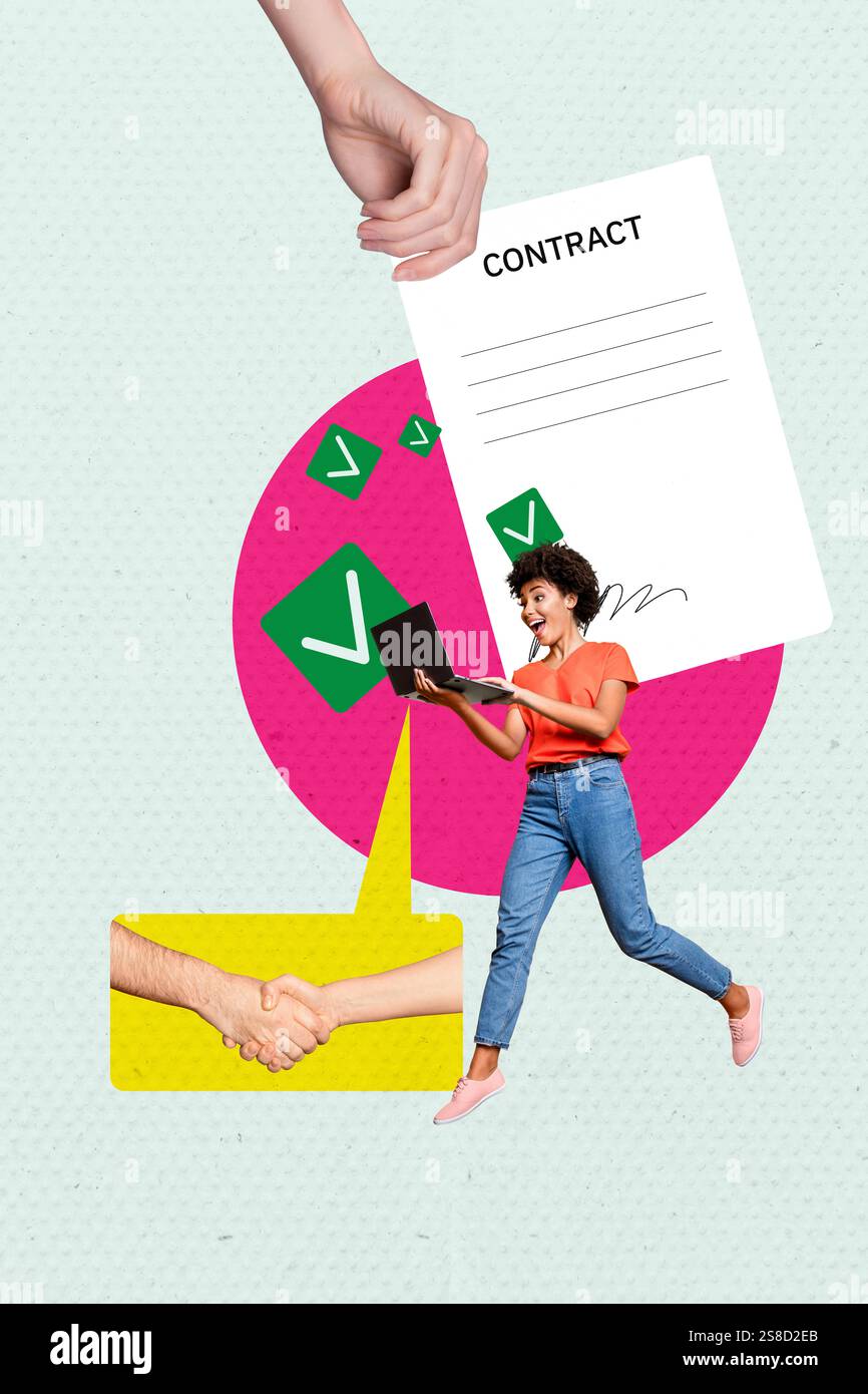 Sketch image trend artwork montage photo collage of young lady walk ...