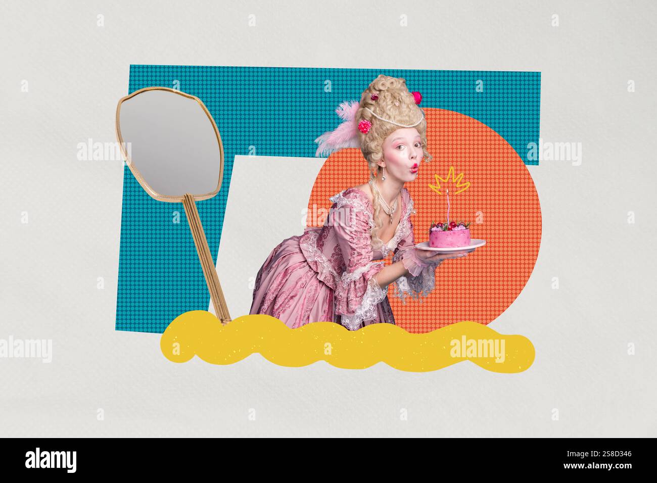 Composite image trend artwork collage of rococo fashion historical ...