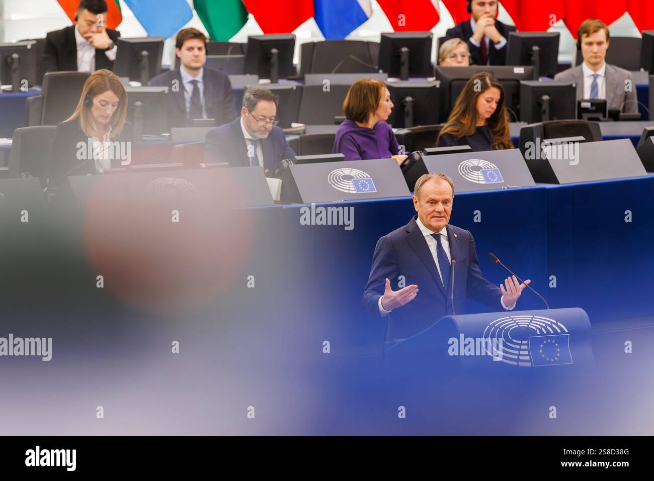 22 January 2025, France, Straßburg: Donald Tusk (Platforma Obywatelska ...