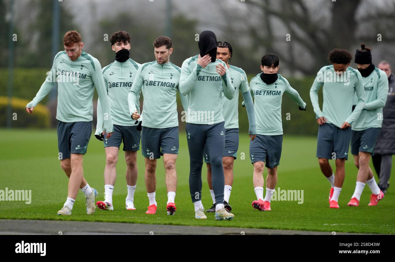 Tottenham Hotspur players during a training session at the Tottenham ...