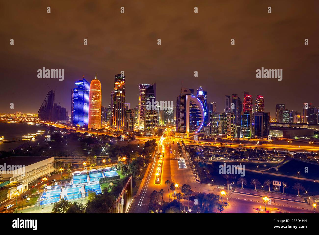 Aerial view of Doha Skyline from Sheraton park Stock Photo - Alamy