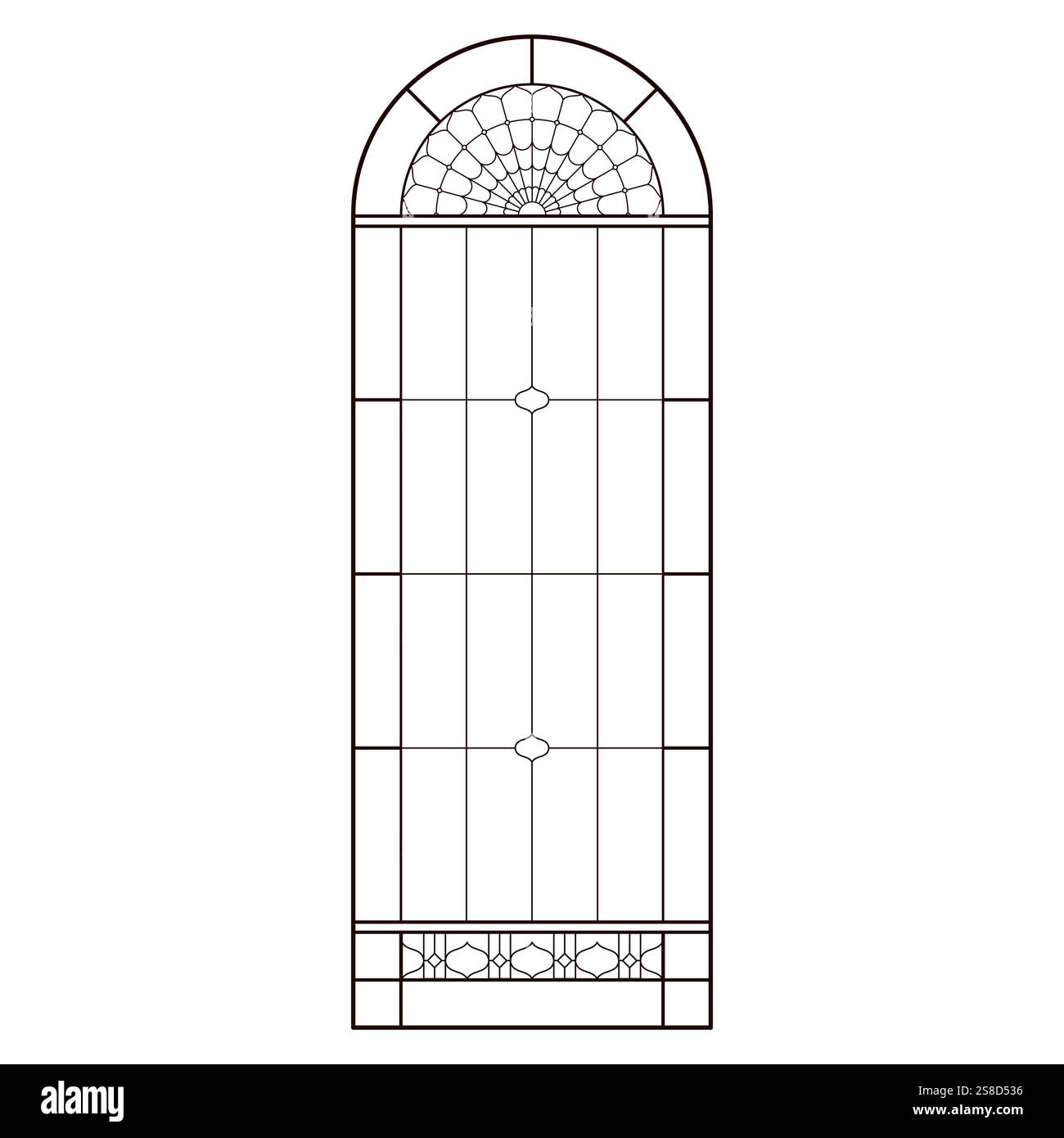 Colouring page for adult. Catholic Church window frame Stock Vector ...