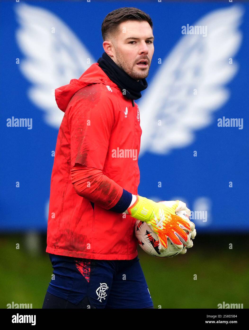 Rangers goalkeeper Jack Butland during a training session at the ...