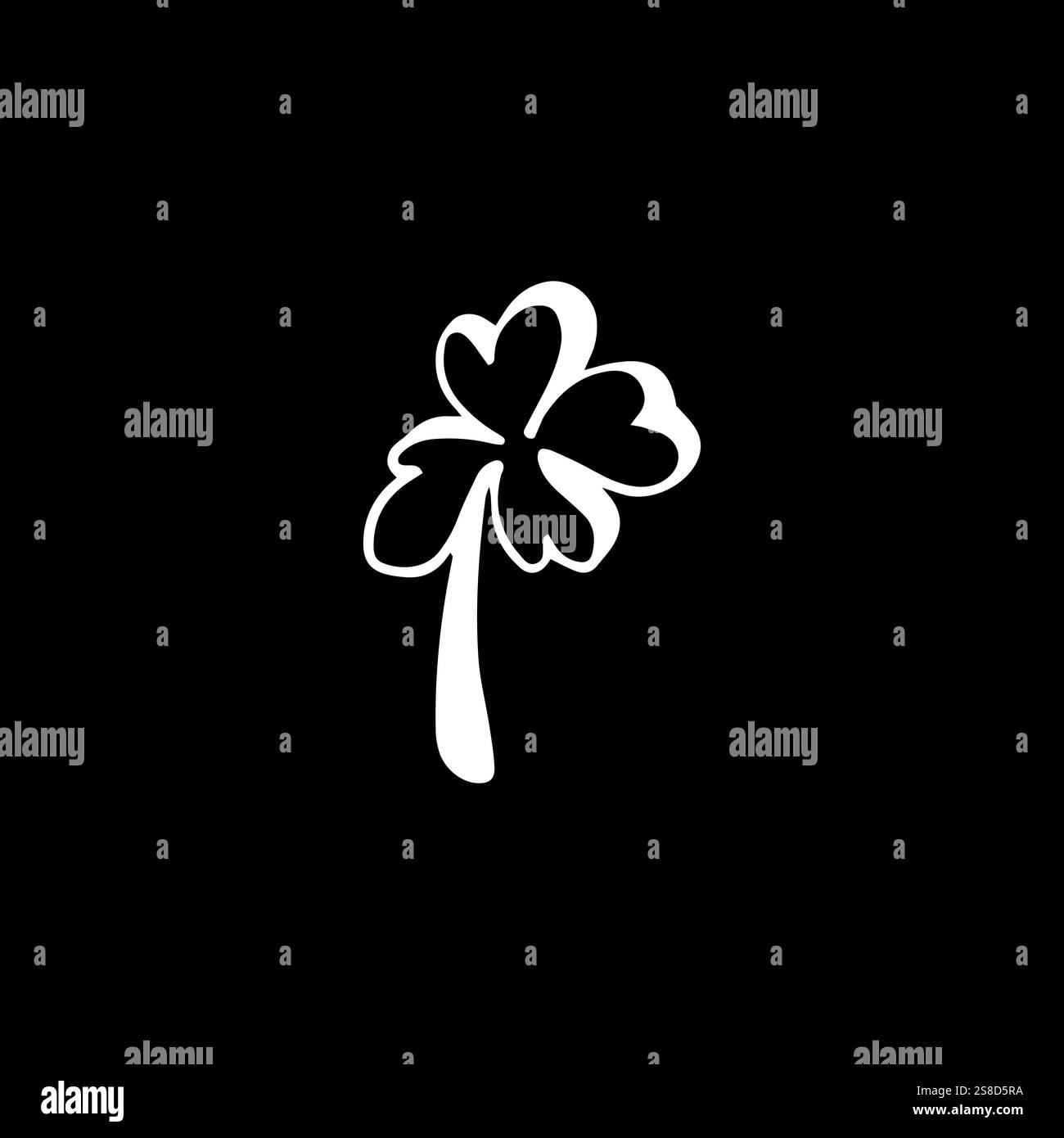 Clover flower vector set Black and White Stock Photos & Images - Alamy