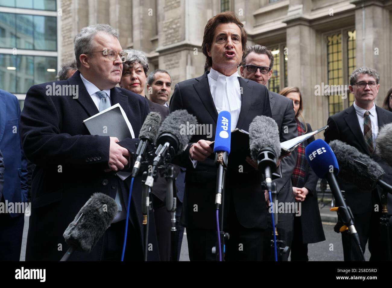 Lord Tom Watson (left) and the Duke of Sussex's barrister, David ...