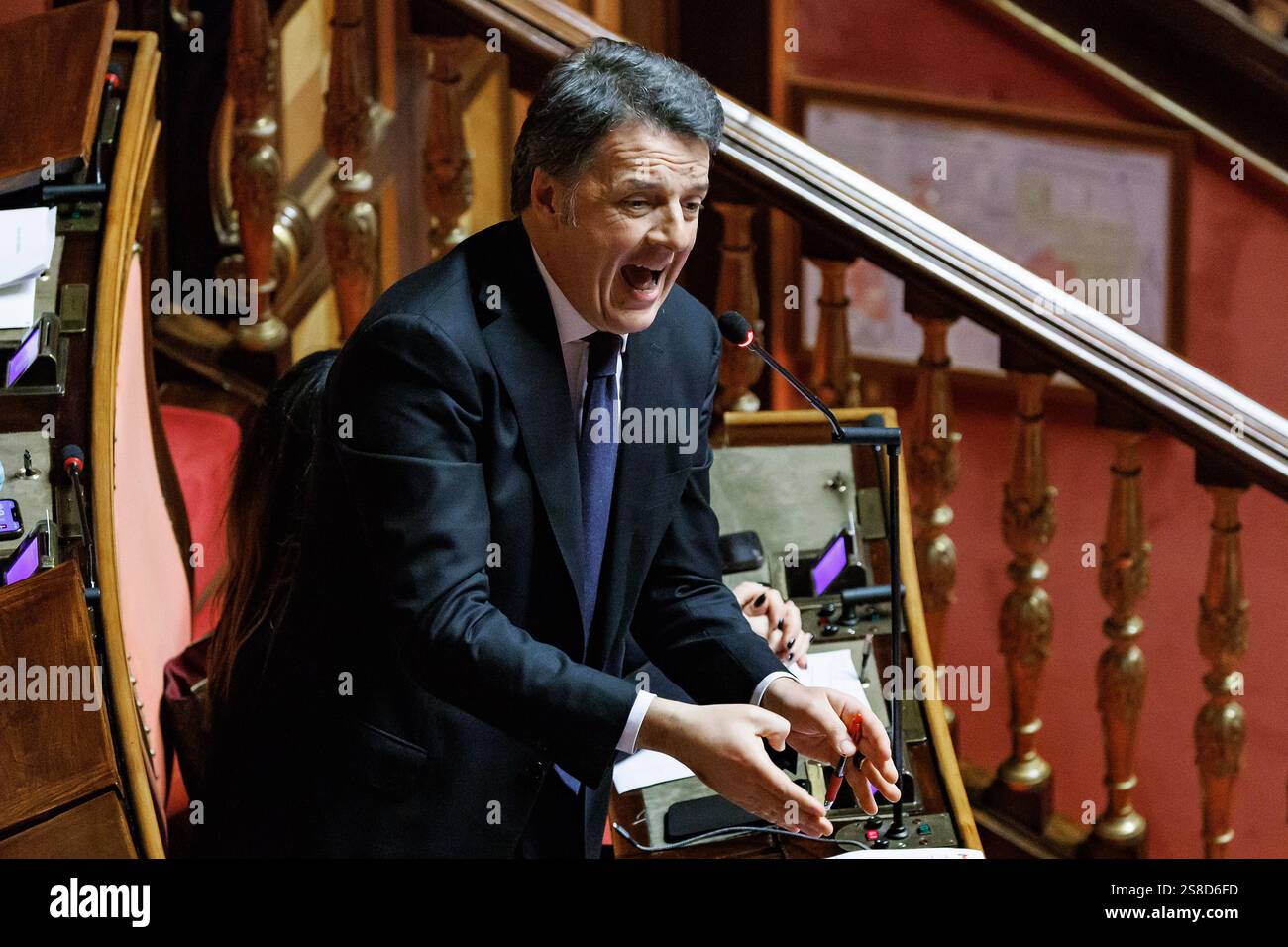 Roma, Italia. 22nd Jan, 2025. Matteo Renzi nell'aula del Senato durante ...