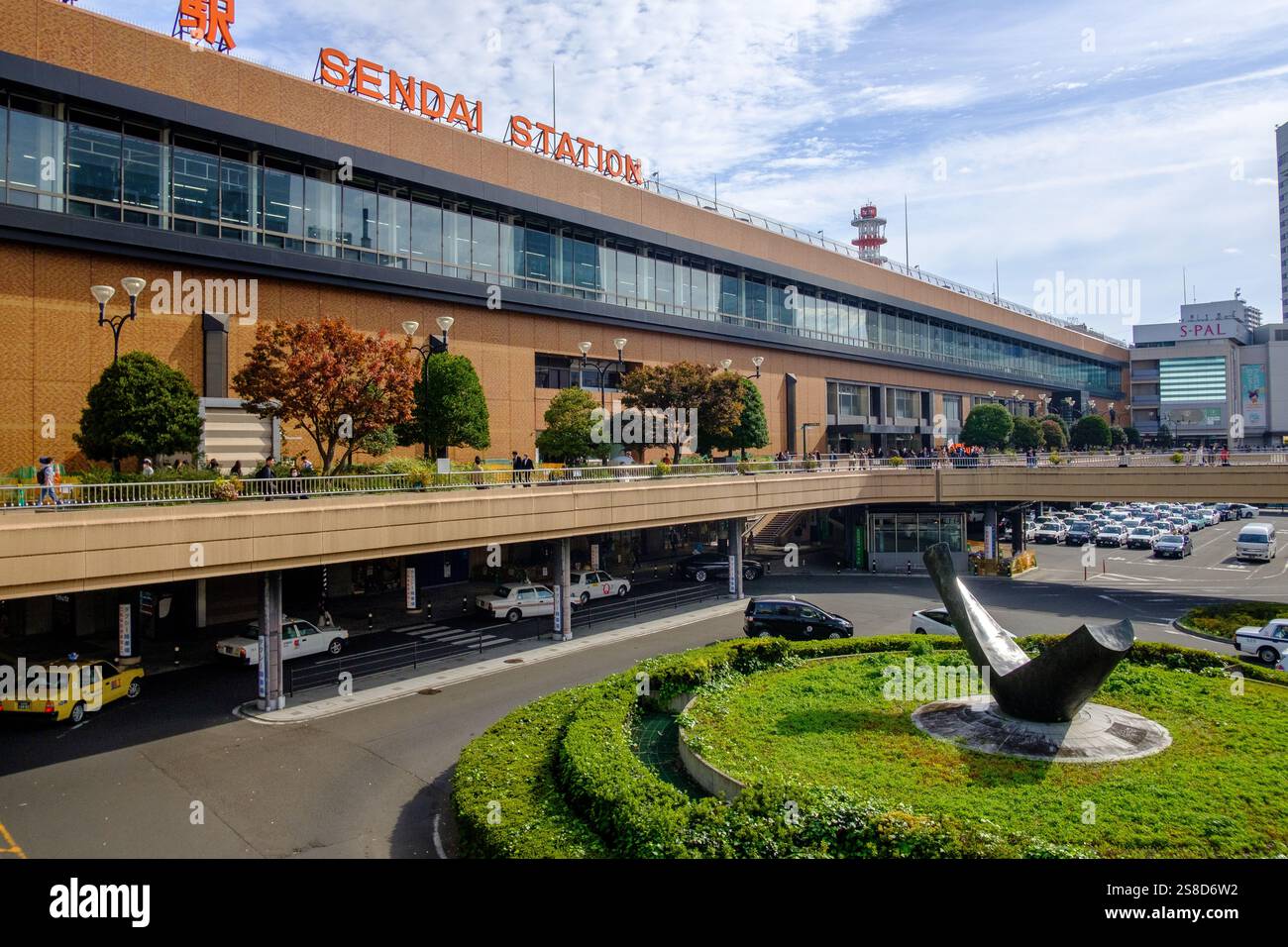 The West exit from Sendai Station Stock Photo - Alamy