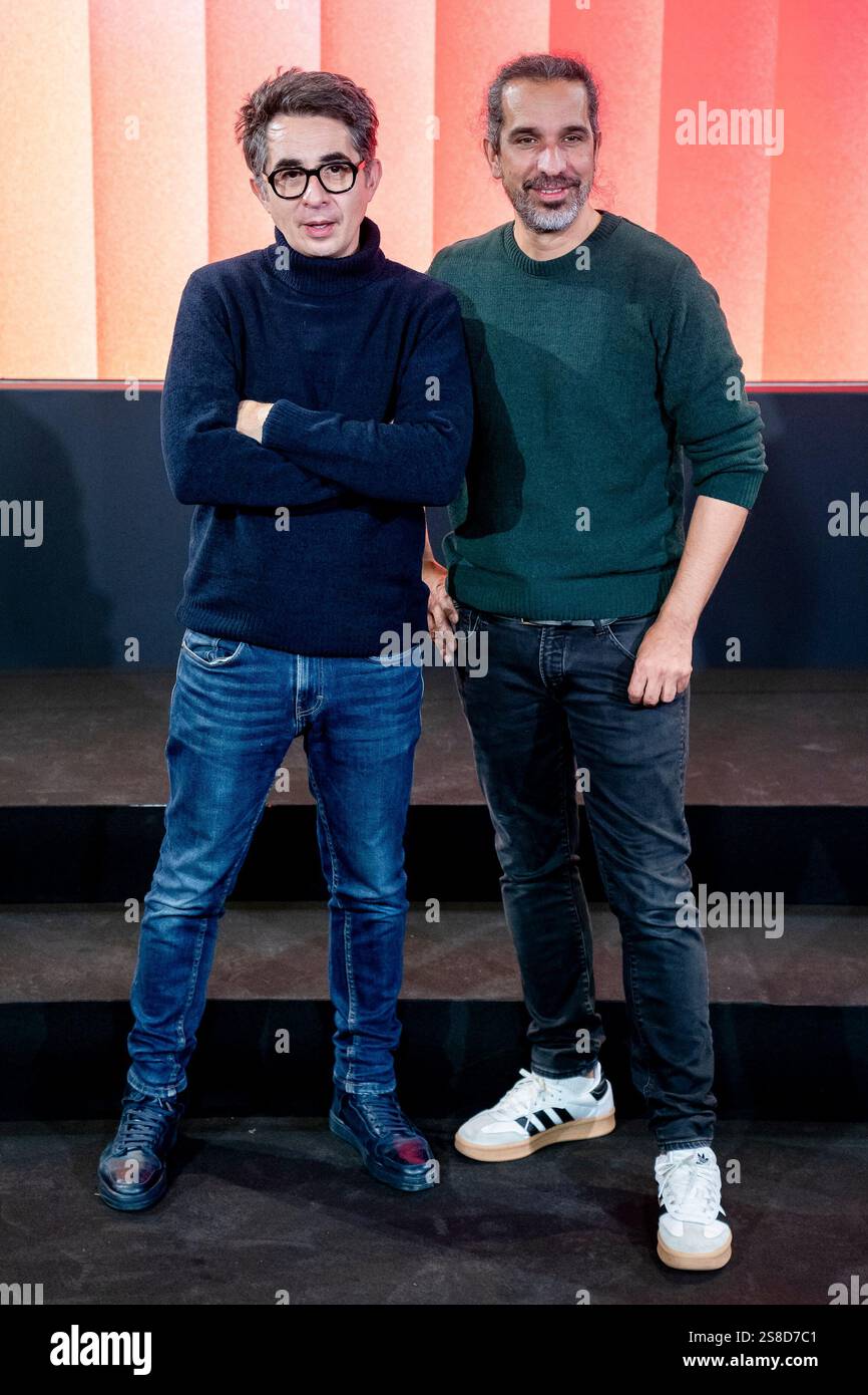 Comedian and screenwriter Berto Romero (left) and director Javier Ruiz ...