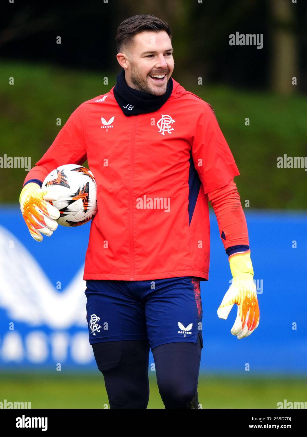 Rangers goalkeeper Jack Butland during a training session at the ...