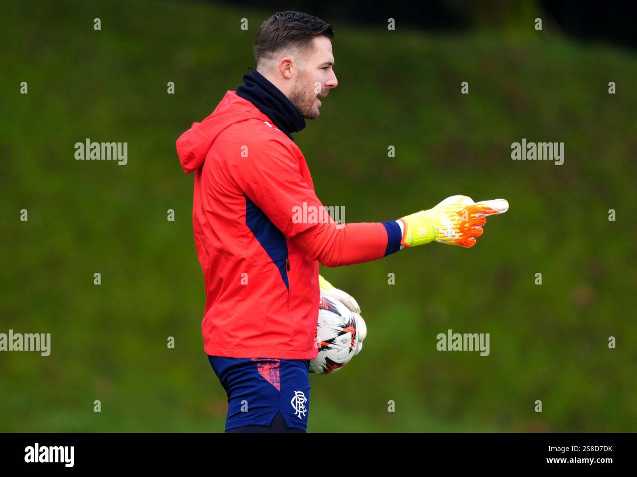 Rangers goalkeeper Jack Butland during a training session at the ...
