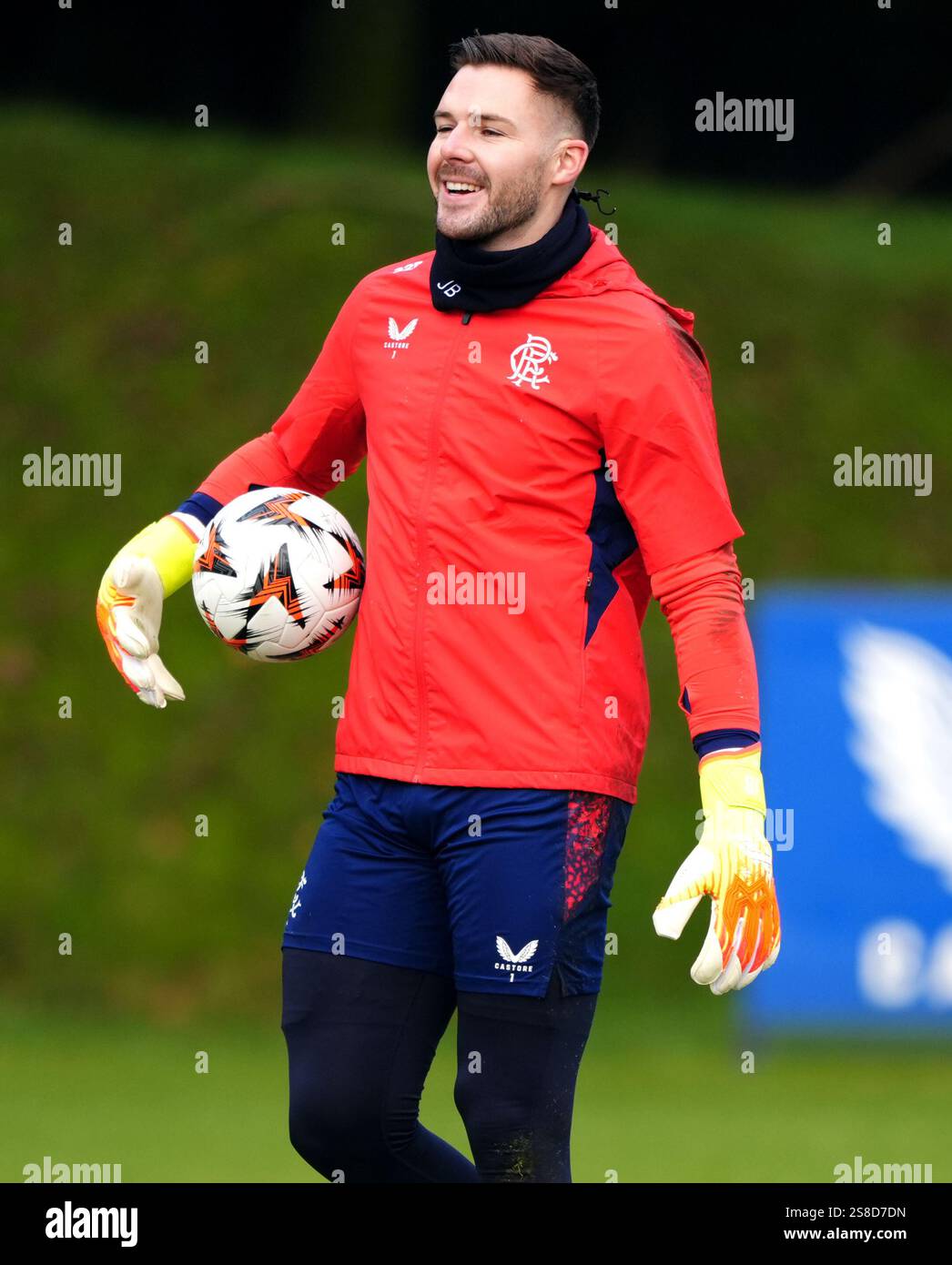 Rangers goalkeeper Jack Butland during a training session at the ...