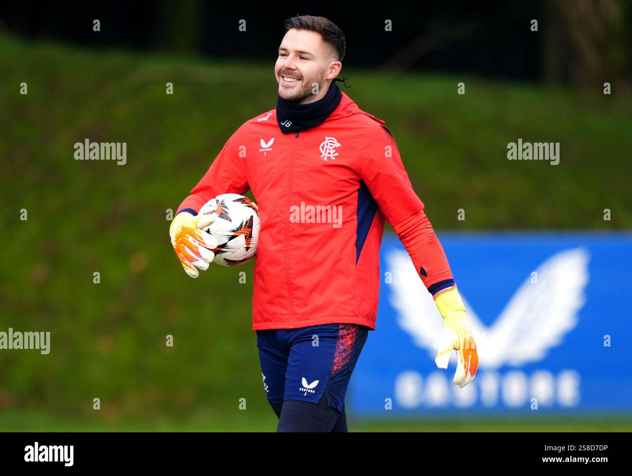 Rangers goalkeeper Jack Butland during a training session at the ...
