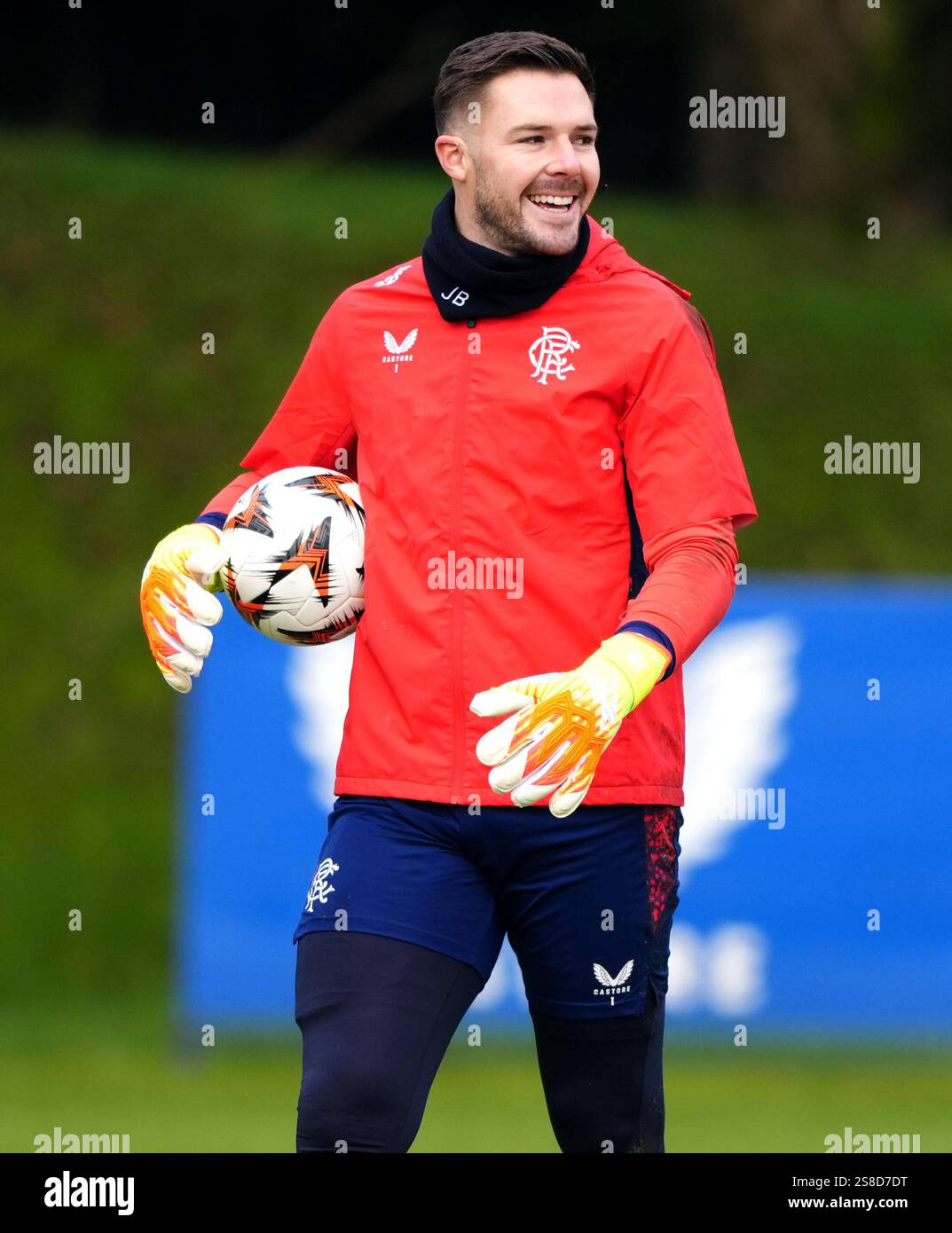 Rangers goalkeeper Jack Butland during a training session at the ...