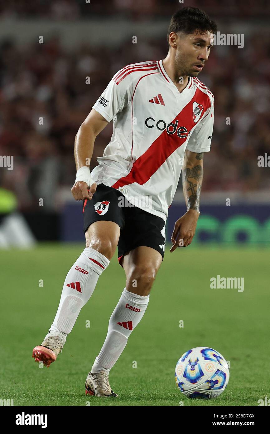 River Plate's defender Gonzalo Montiel looks on in action during a ...