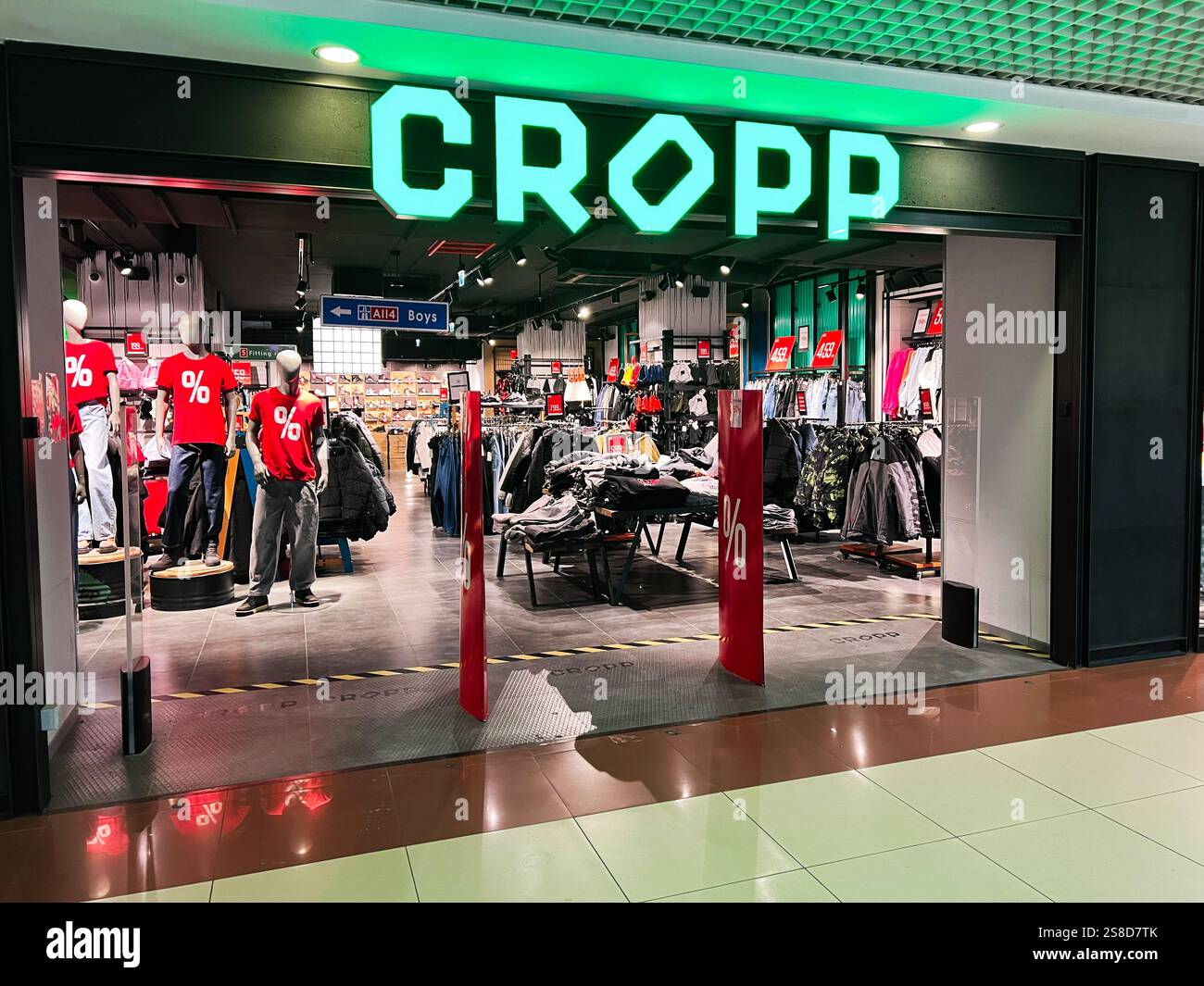 Kyiv, Ukraine - January 21, 2025: A vibrant Cropp store entrance ...