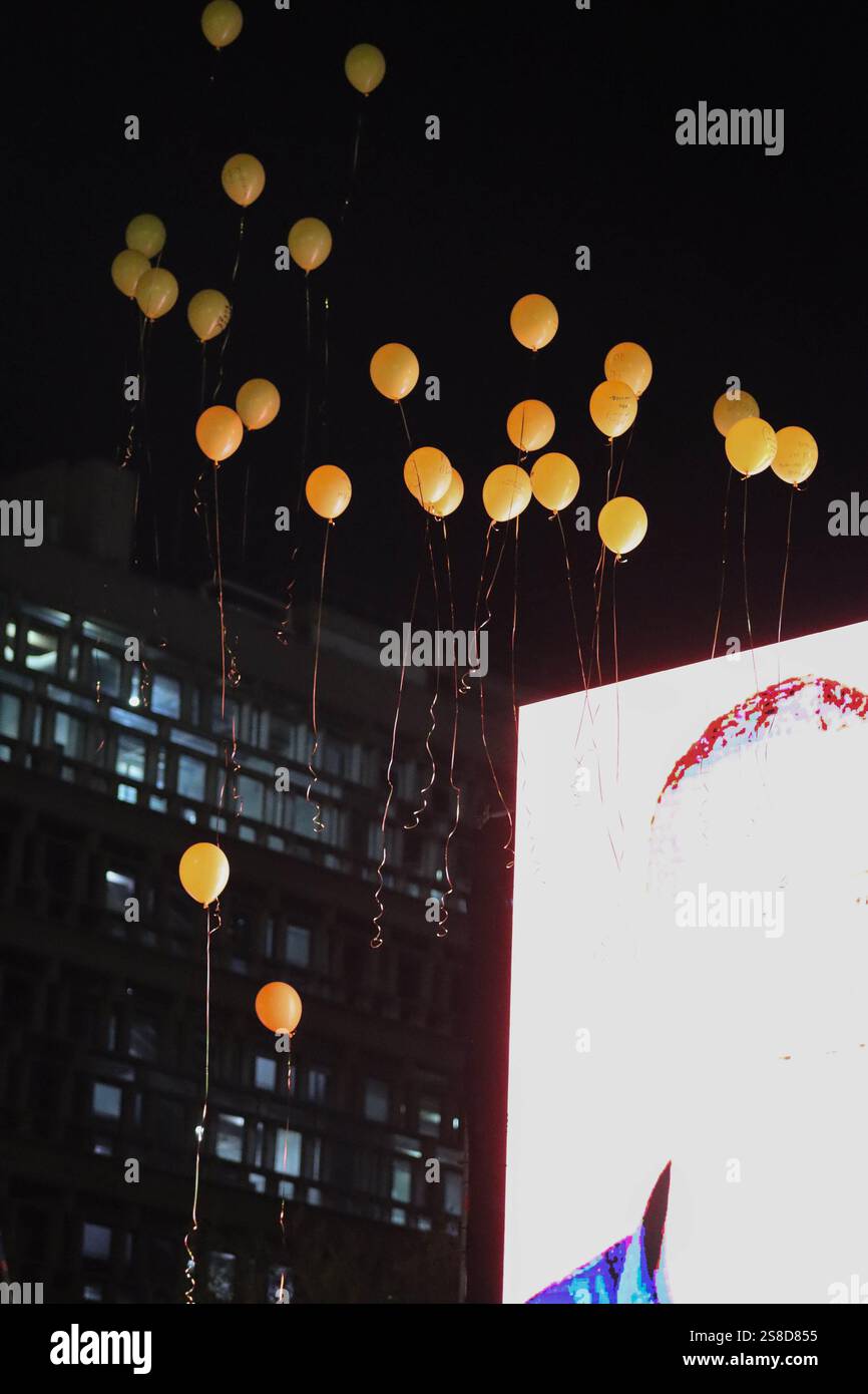 Yellow balloons are released to mark hostage Omer Neutra’s second ...