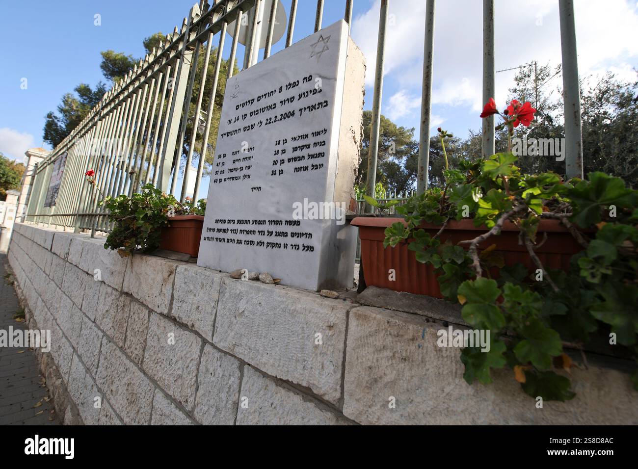 Attack in bus line 14 alef memorial monument hi-res stock photography ...
