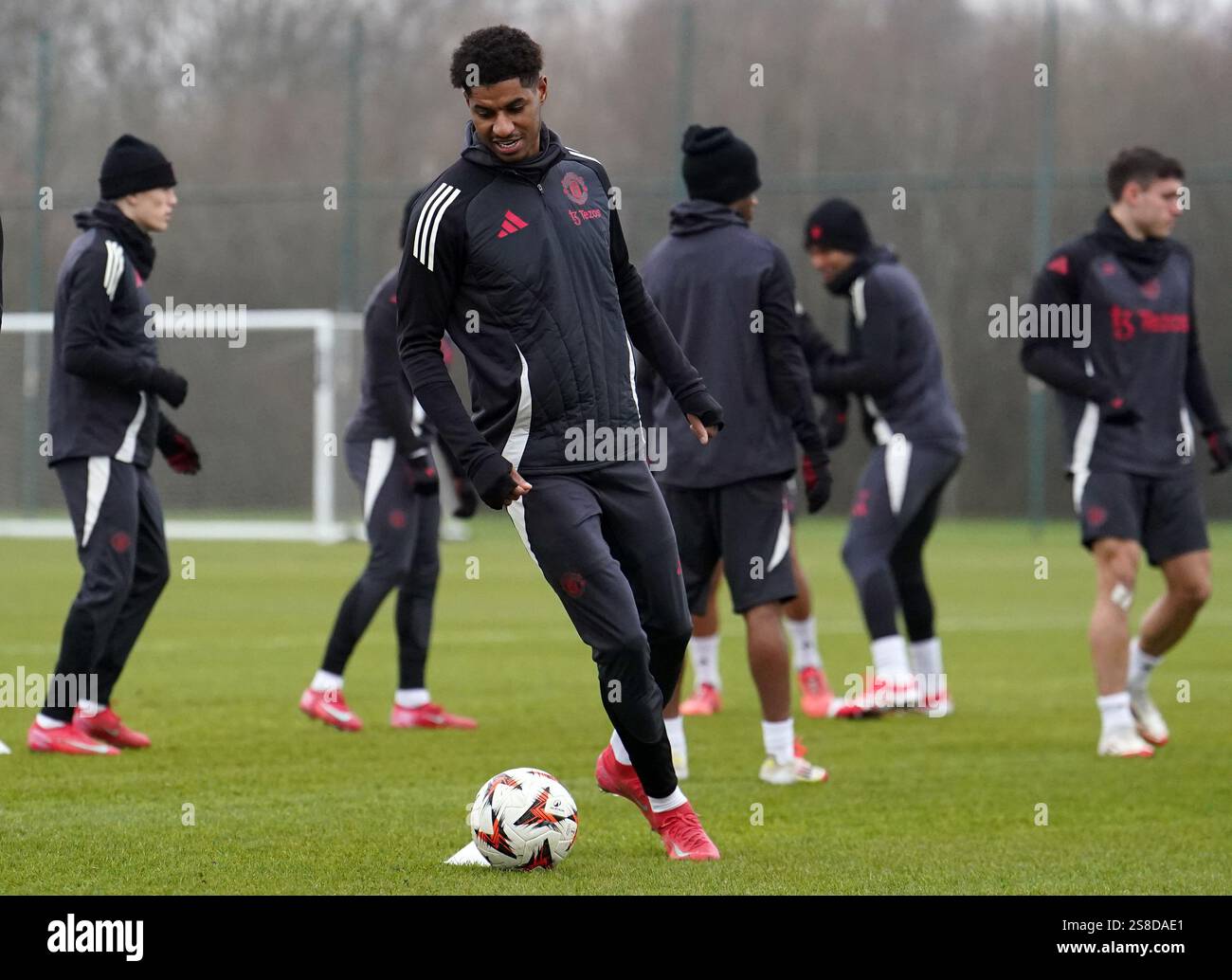 Manchester United's Marcus Rashford during a training session at the ...