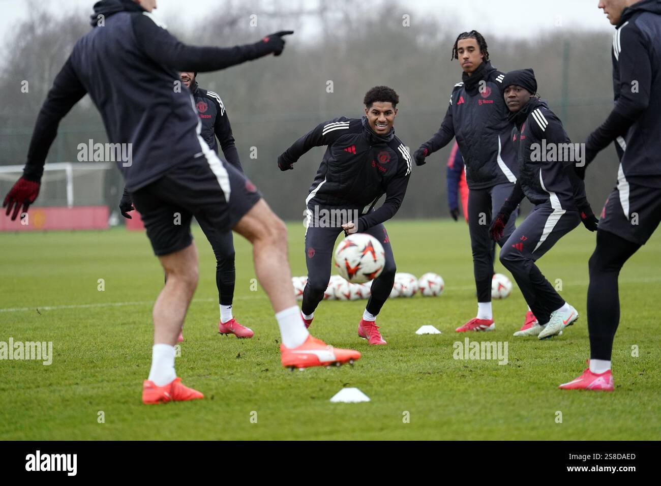 Manchester United's Marcus Rashford during a training session at the ...
