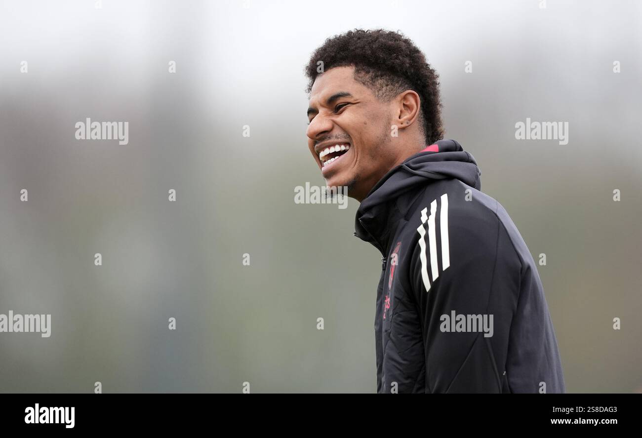 Manchester United's Marcus Rashford during a training session at the ...