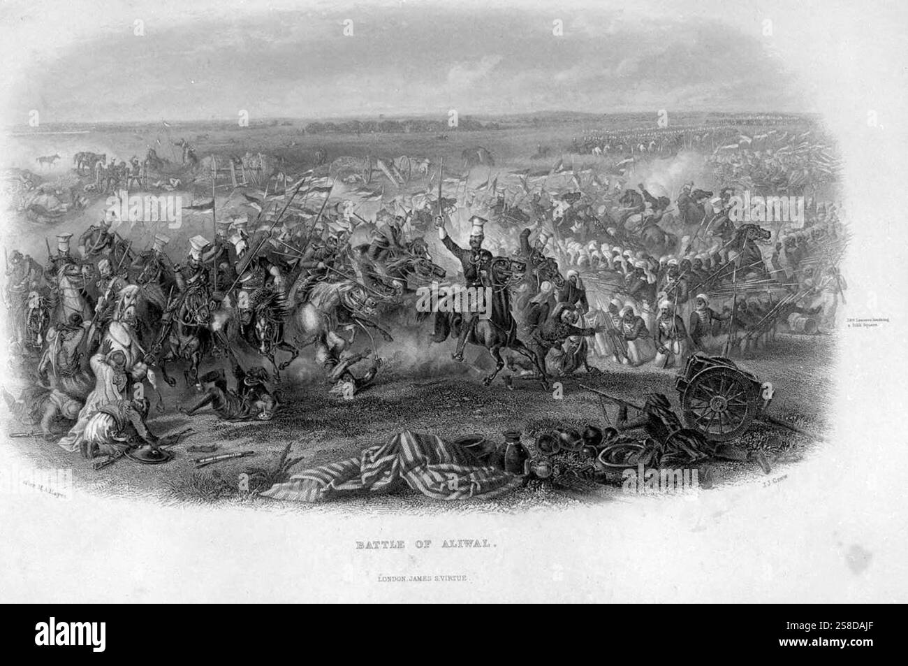 Captain Fyler, centre, leading cavalry charge of the 16th Lancers into ...