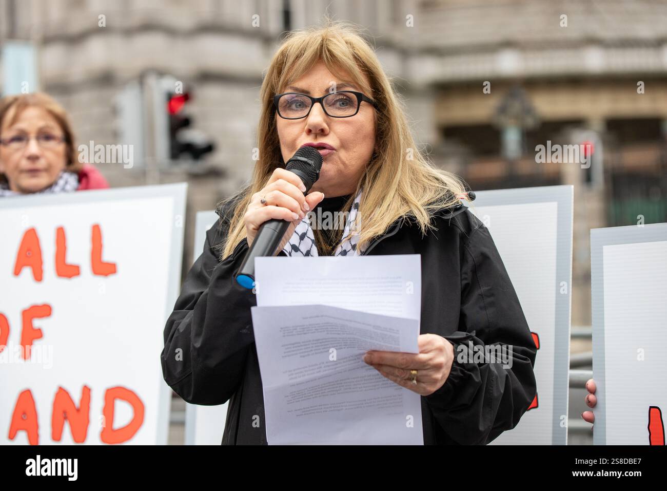 22nd January, Dublin, Ireland. Senator Frances Black joins a Palestine ...